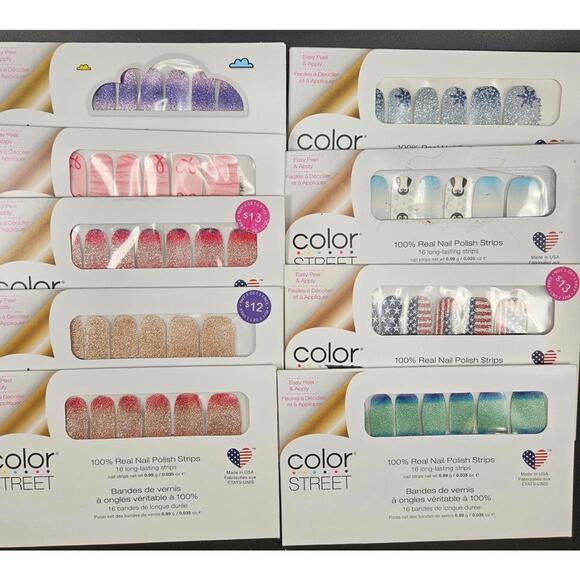 Color Street | Makeup | 9 Pack Color Street Nail Strips Sealed ...